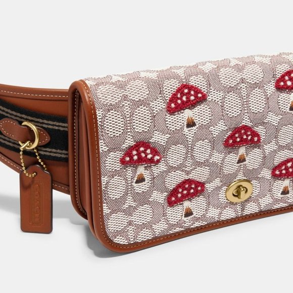 Coach | Bags | Coach Dinky Belt Bag In Signature Textile Jacquard With ...